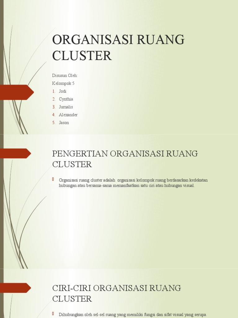 Organisasi Ruang Cluster | PDF | Karier & Perkembangan