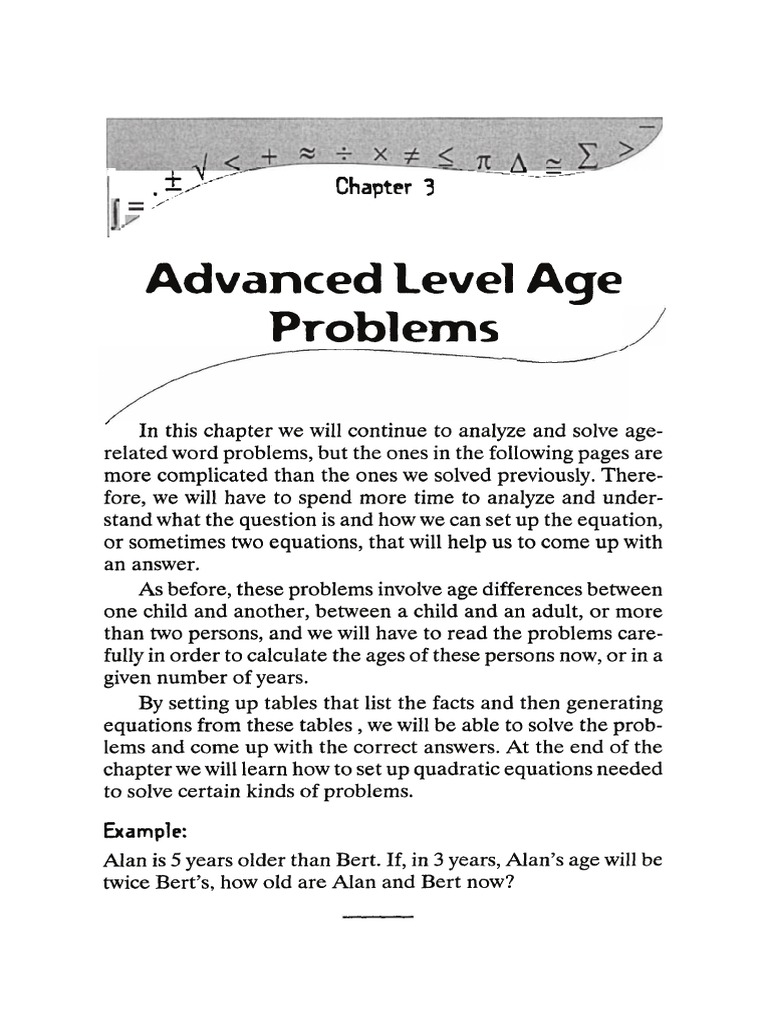Age Problems Review PDF | PDF