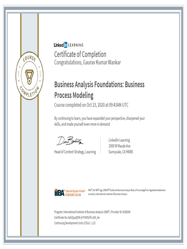 IIBA® Business Analysis Foundations Business Process Modeling - Gaurav ...