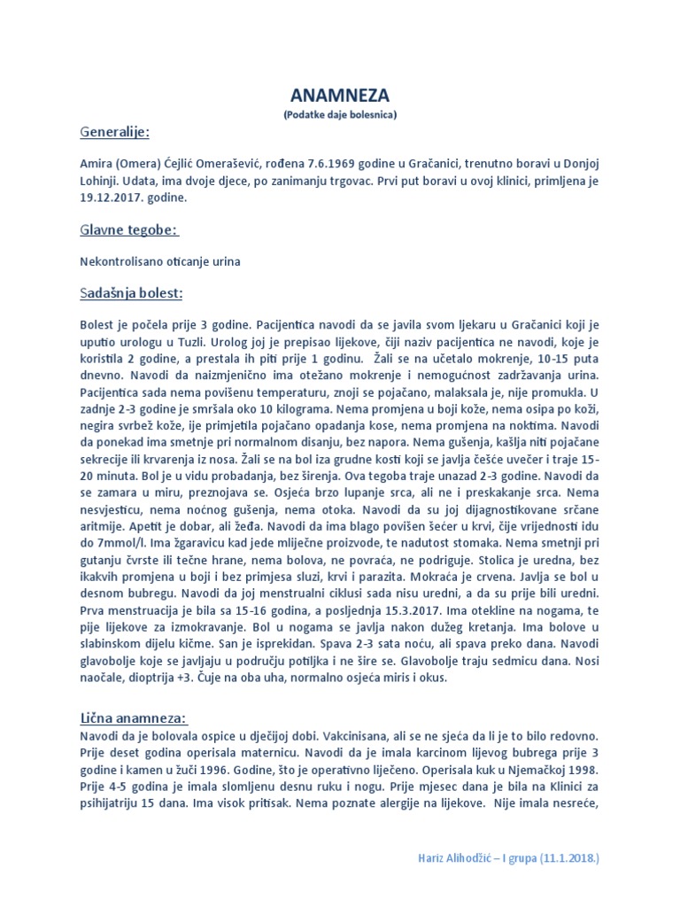 Anamneza - Neurologija | PDF