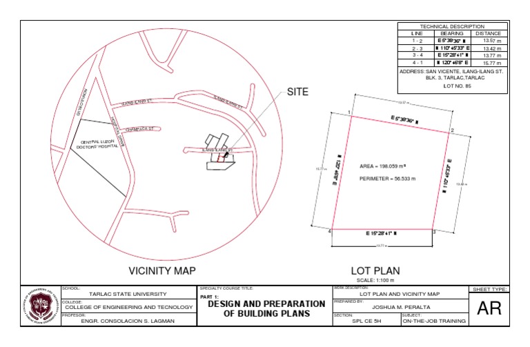 Vicinity Map Lot Plan: Design and Preparation of Building Plans | PDF