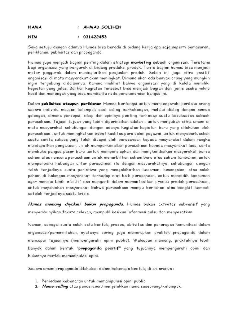 Diskusi 2 Humas | PDF