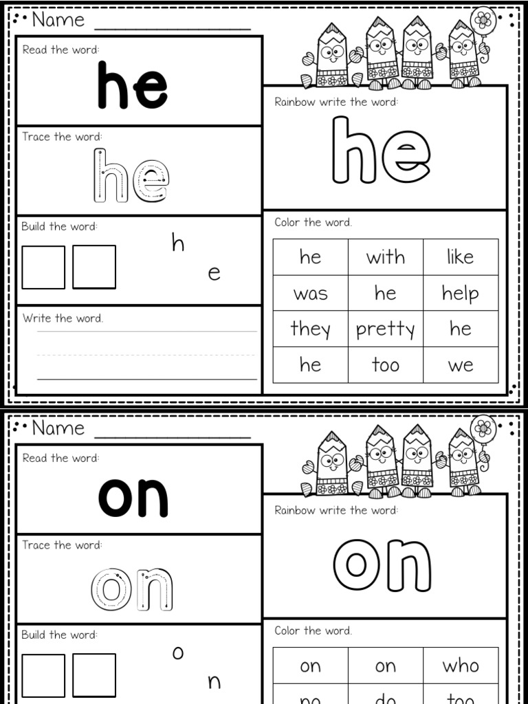 Sight Words Primer Kindergarten | PDF | Rainbow | Rain