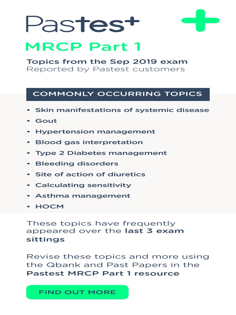 Common MRCP Part 1 Topics 2019 | PDF | Science & Mathematics