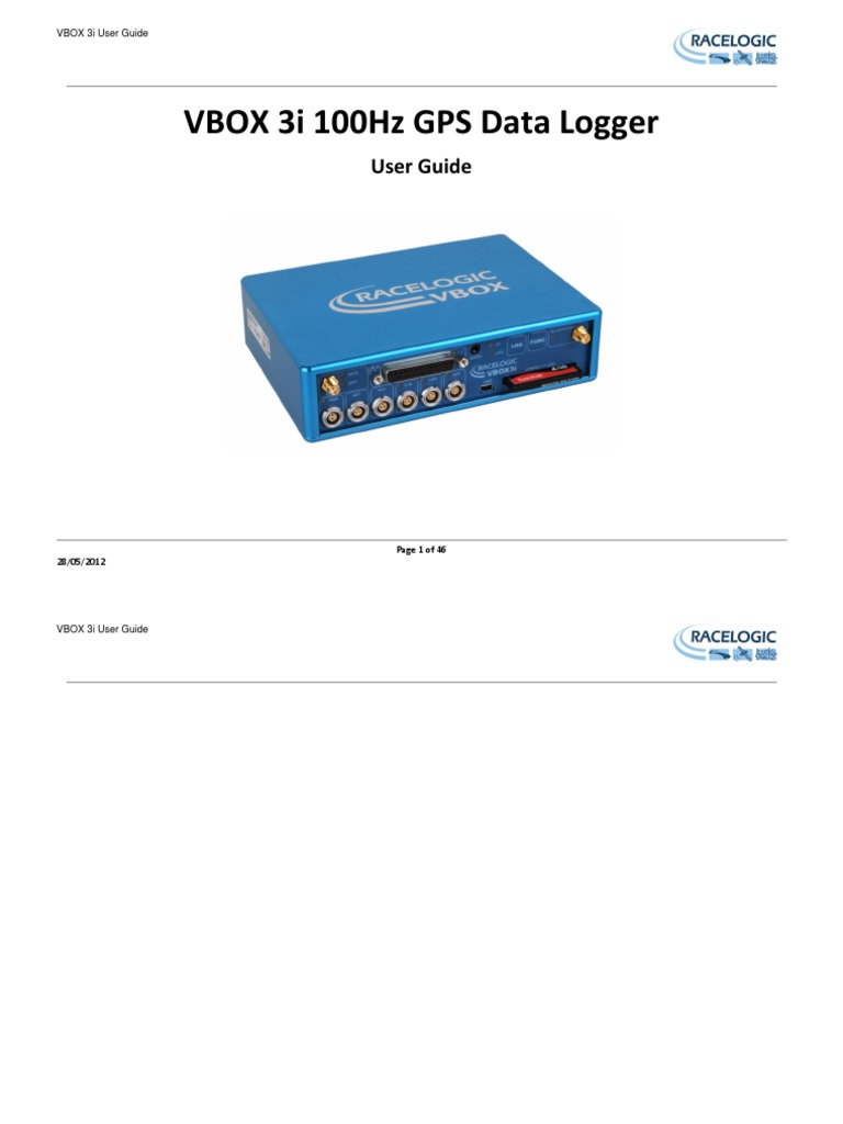 VBOX 3i 100Hz GPS Data Logger: User Guide | PDF | Global Positioning ...
