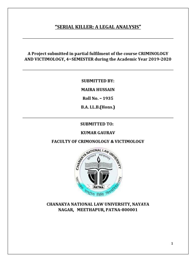 Crimonology and Victimology, Serial Killer. | PDF | Offender Profiling | Serial Killer