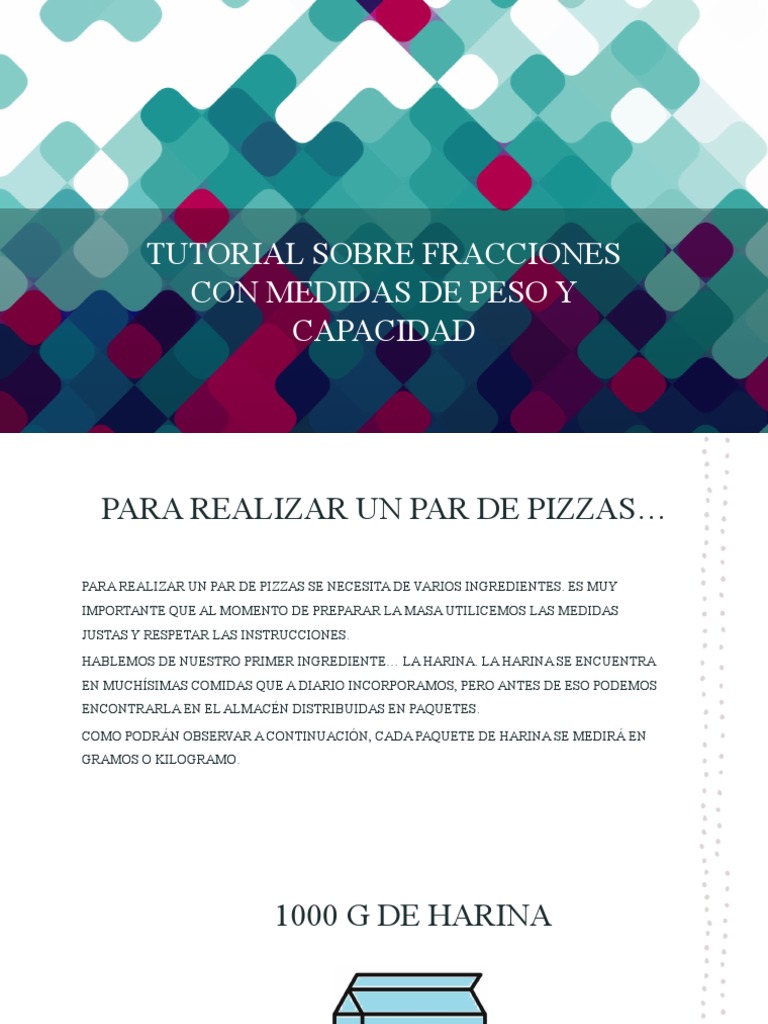 Tutorial Fracciones y Medidas | PDF | Kilogramo | Litro