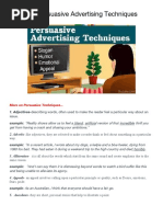 AFOREST Persuasive Techniques Guide | PDF | Mnemonic | Question