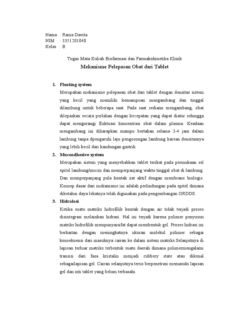 Biofarmasi-Liberasi Zat Aktif | PDF