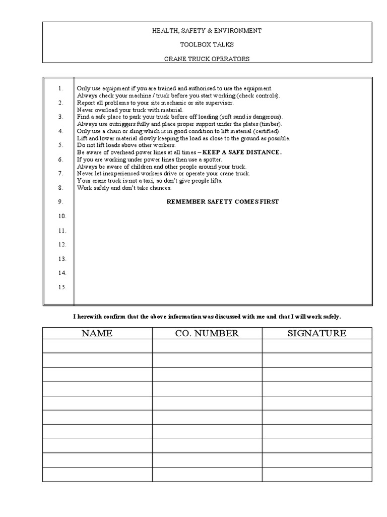 16.35 TBT - Crane Truck Operators | PDF