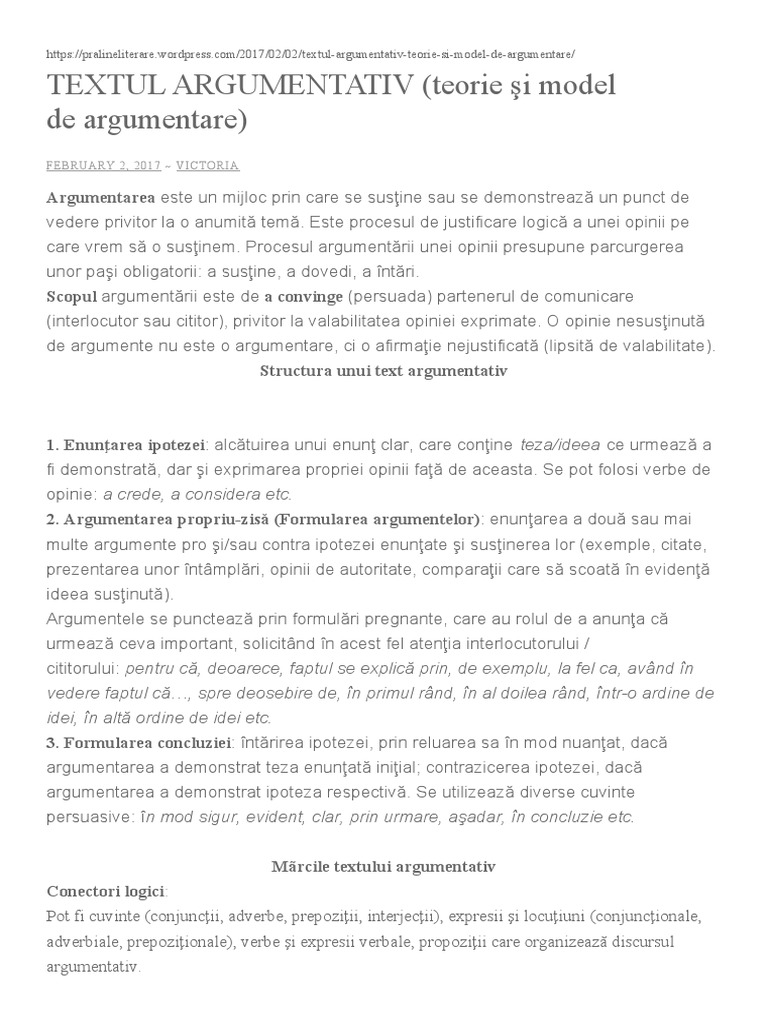 Text Argumentativ | PDF