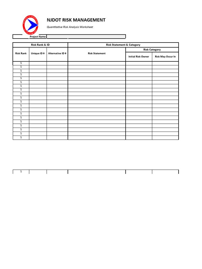 Quantitative Risk Analysis Excel Template | PDF | Risk | Risk Management