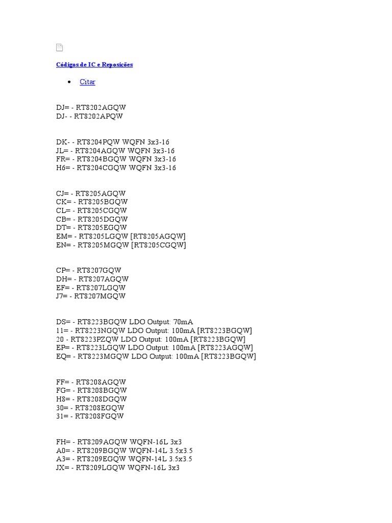 Notebook Repair IC Codes | PDF