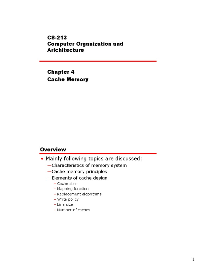 03-Chap4-Cache Memory Mapping | PDF | Cpu Cache | Computer Data Storage