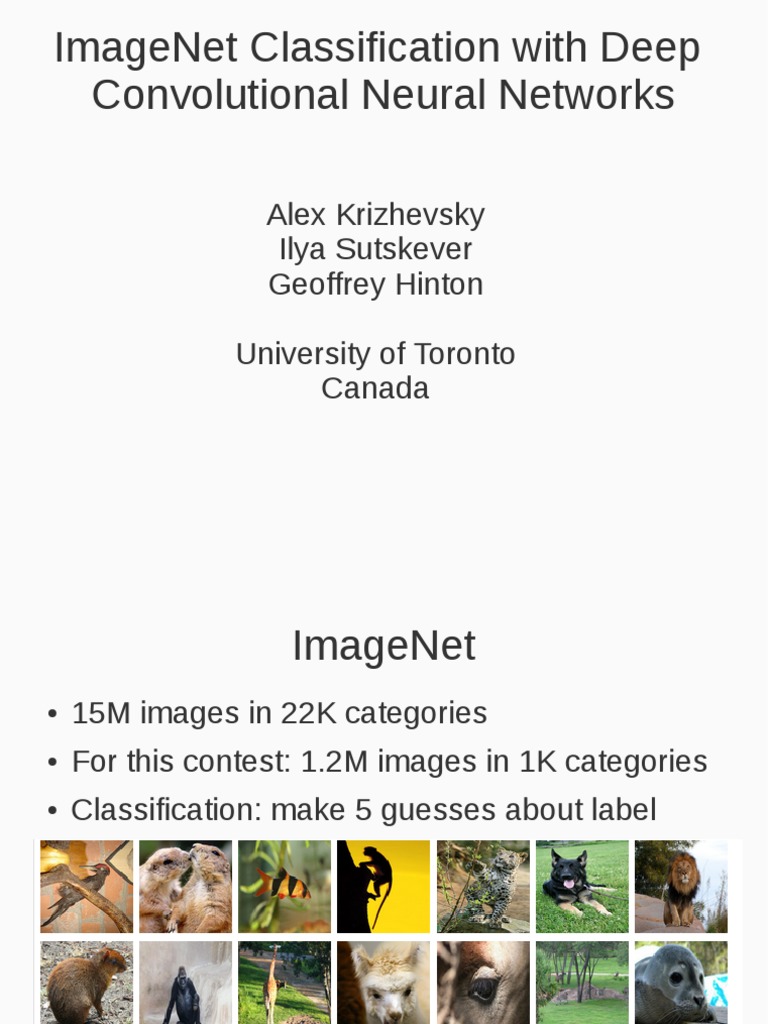 Imagenet Classification With Deep Convolutional Neural Networks | PDF | Teaching Methods ...