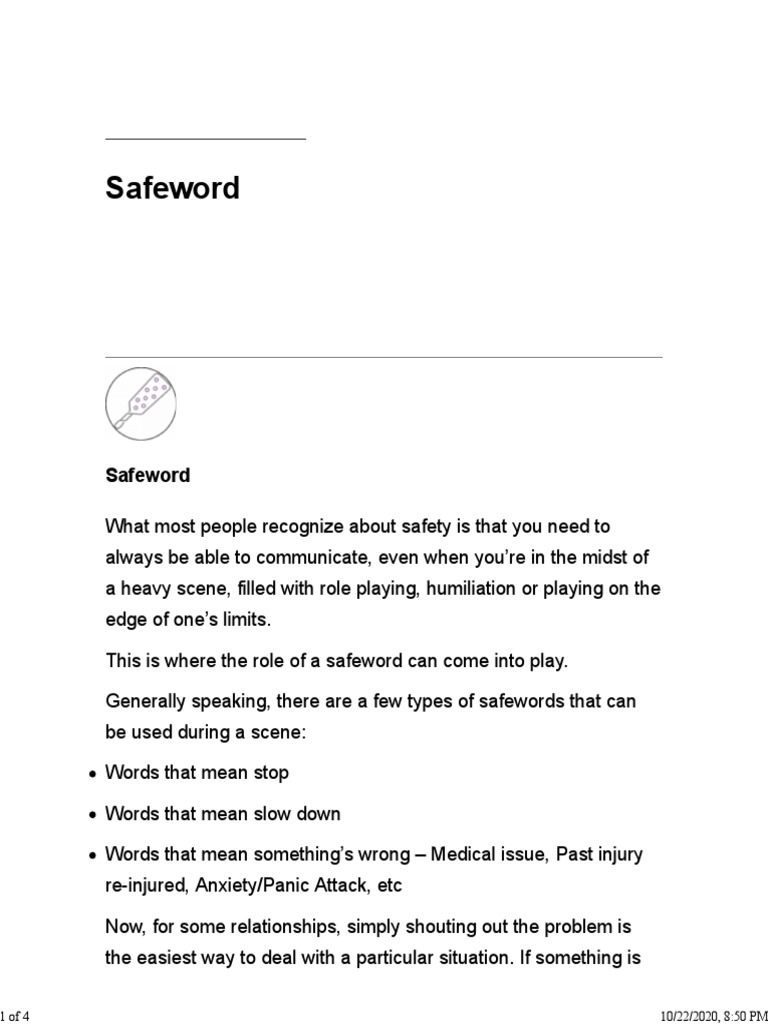 Safewords PDF | Download Free PDF | Dominance And Submission ...