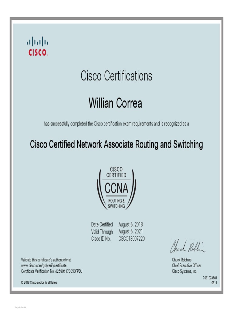 Cisco Certifications Willian Correa: Cisco Certified Network Associate ...