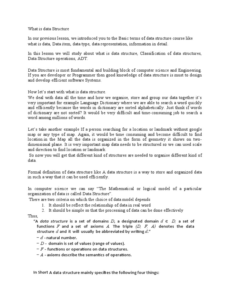 What Is Data Structure | Download Free PDF | Data Structure | Data