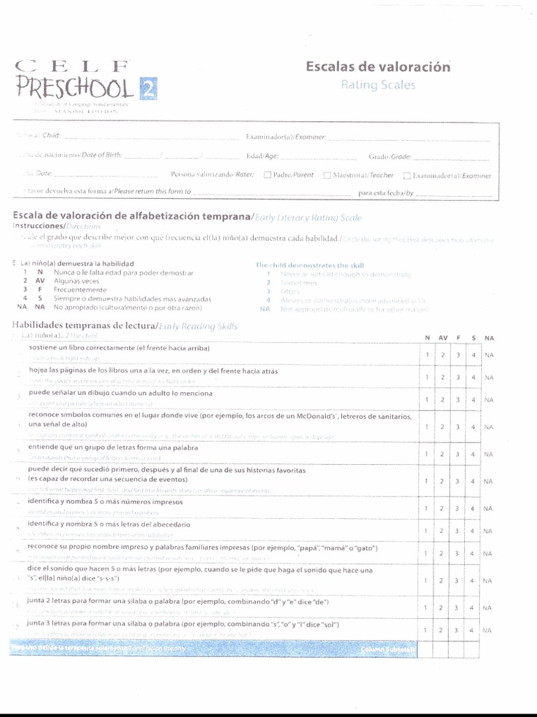 Celf Preschool | PDF