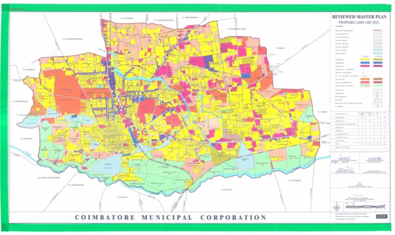 Coimbatore Corporation Master Plan Map 2021 | PDF
