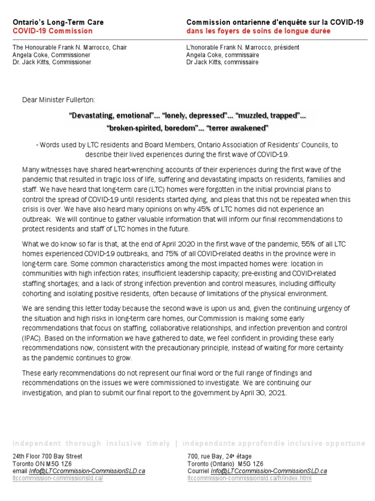 First Interim Letter English | PDF | Nursing Home Care | Public Health