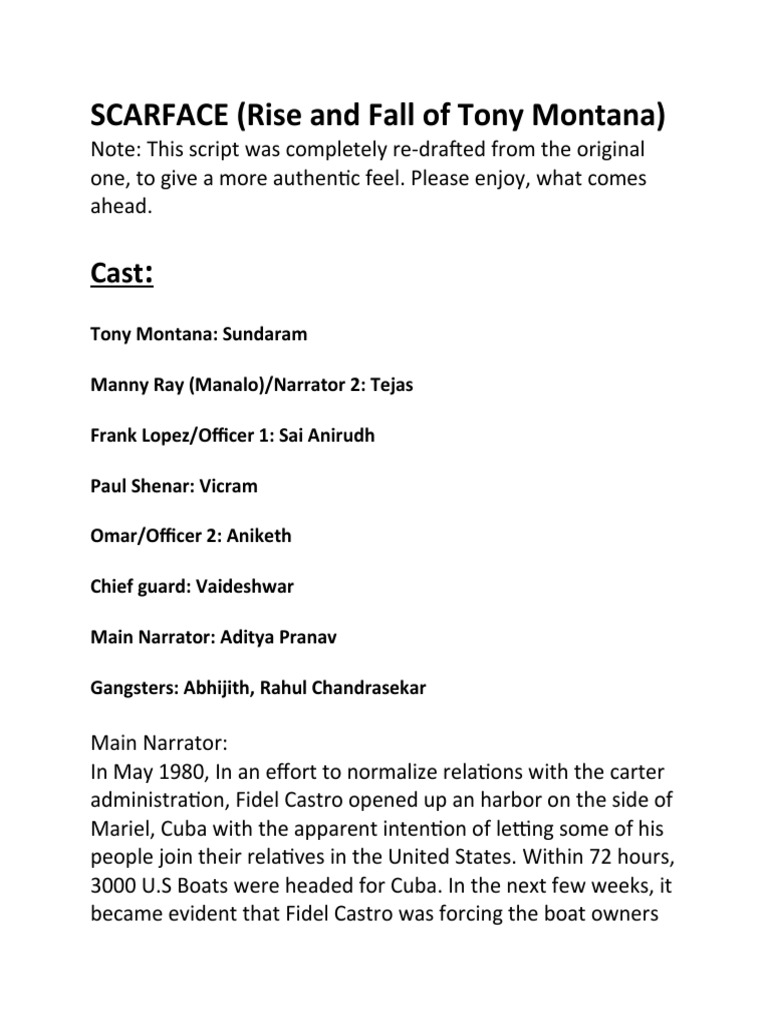 SCARFACE Script | PDF | Violence
