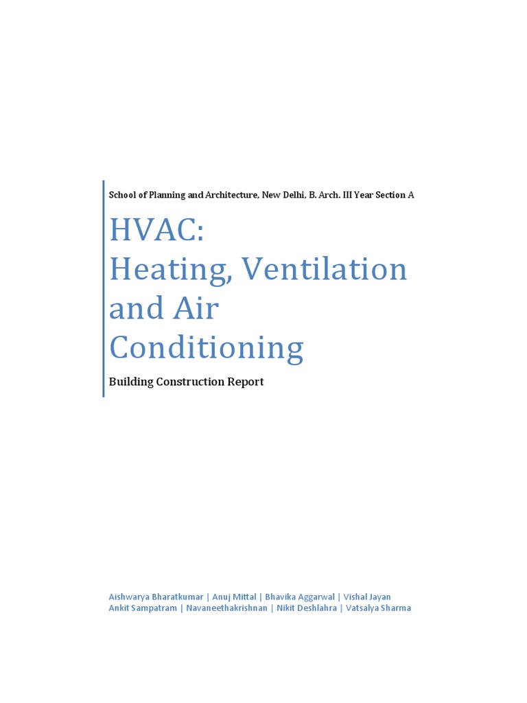 Hvac: Heating, Ventilation and Air Conditioning: Building Construction ...