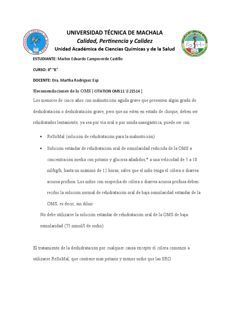 Resomal | PDF | Diarrea | Deshidración