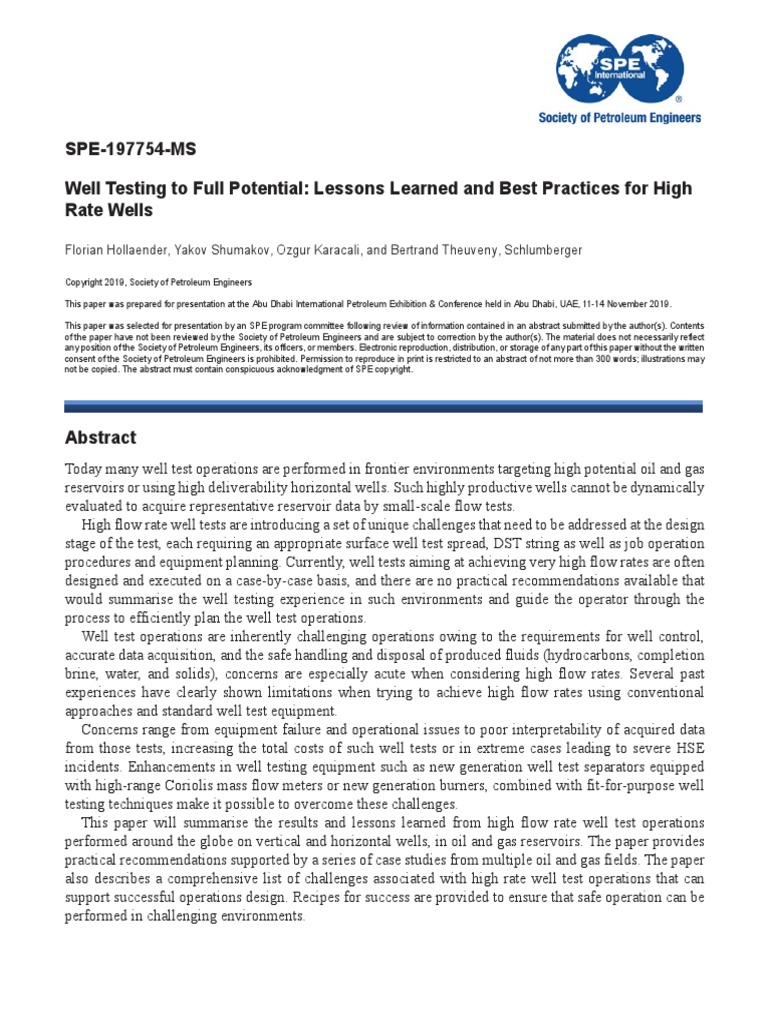 SPE-197754-MS Well Testing To Full Potential: Lessons Learned and Best ...