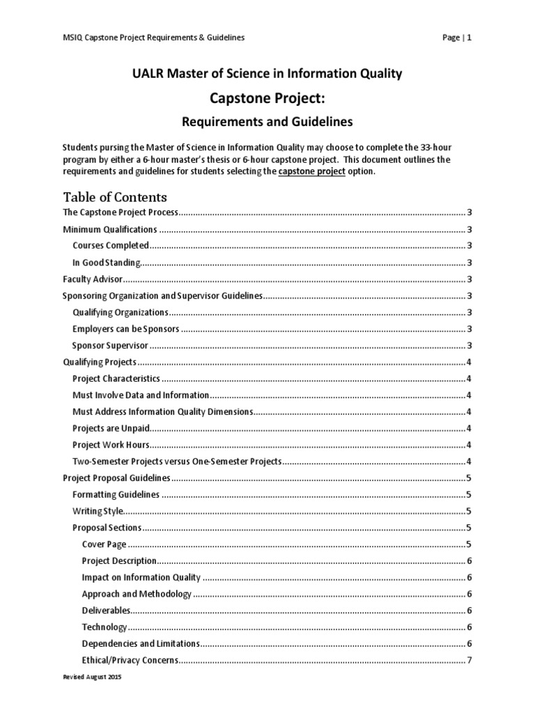 Capstone Project Guidelines for MSIQ | PDF | Databases | Computing