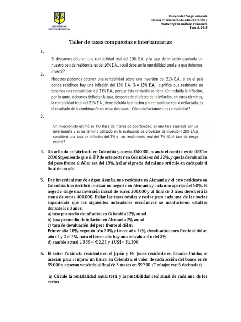 Taller de Finanzas y Tasas Avanzadas | PDF | Yen japonés | Libor