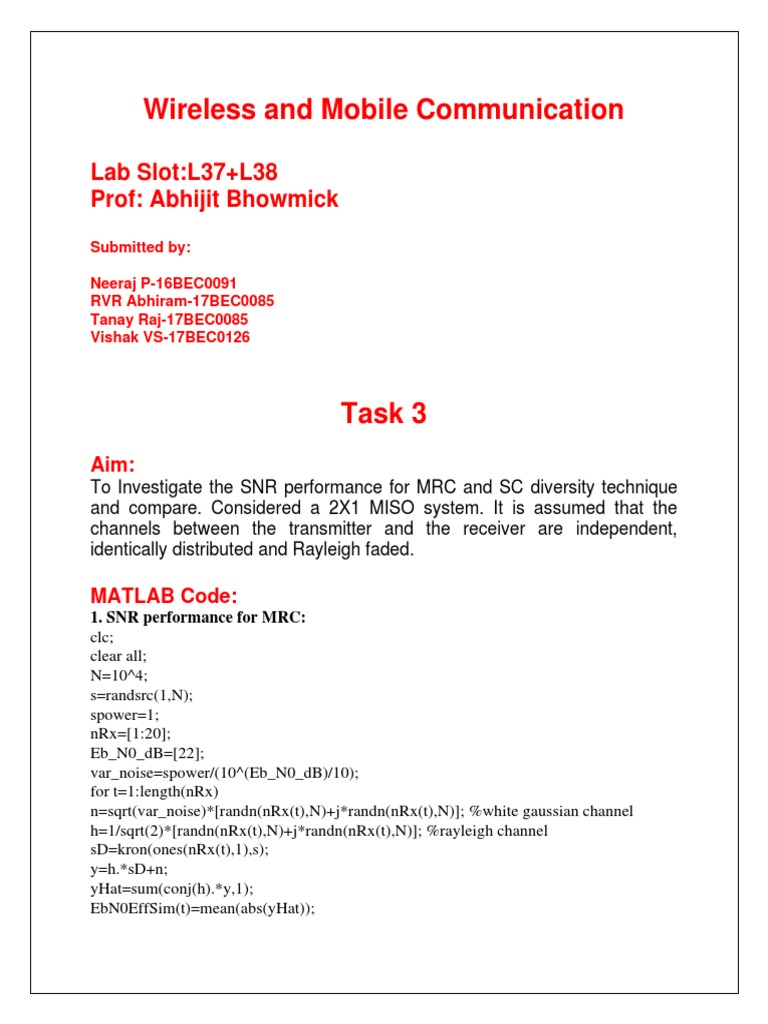Wireless and Mobile Communication: Lab Slot:L37+L38 Prof: Abhijit ...