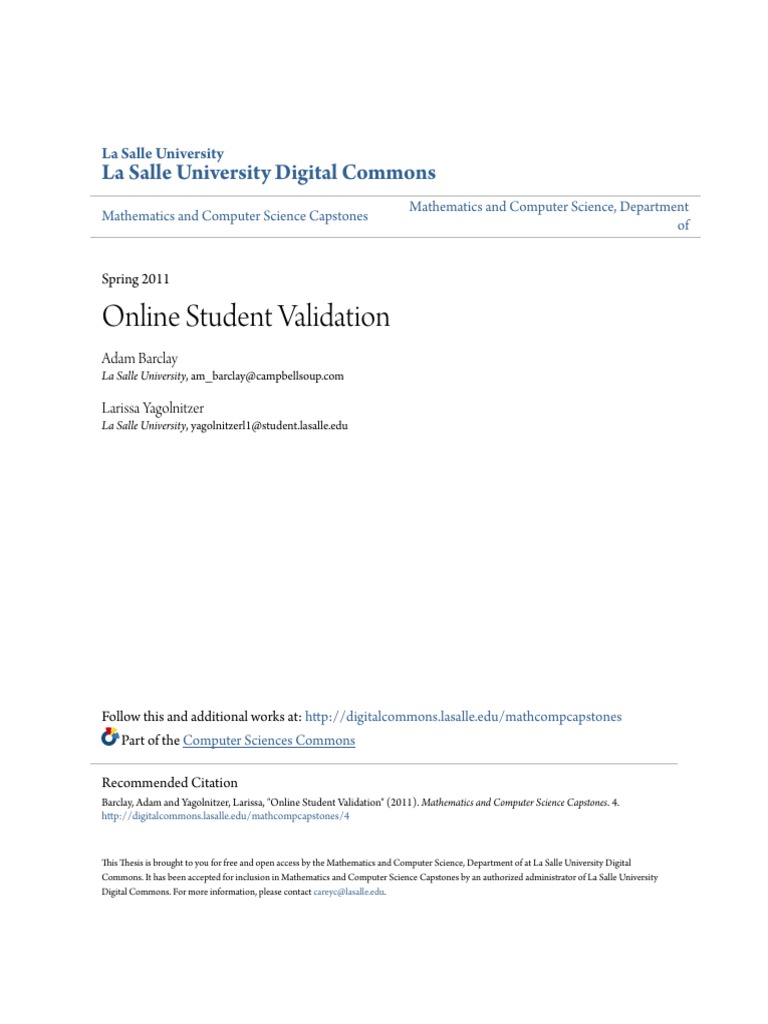 Online Student Validation | PDF | Turnitin | Educational Technology