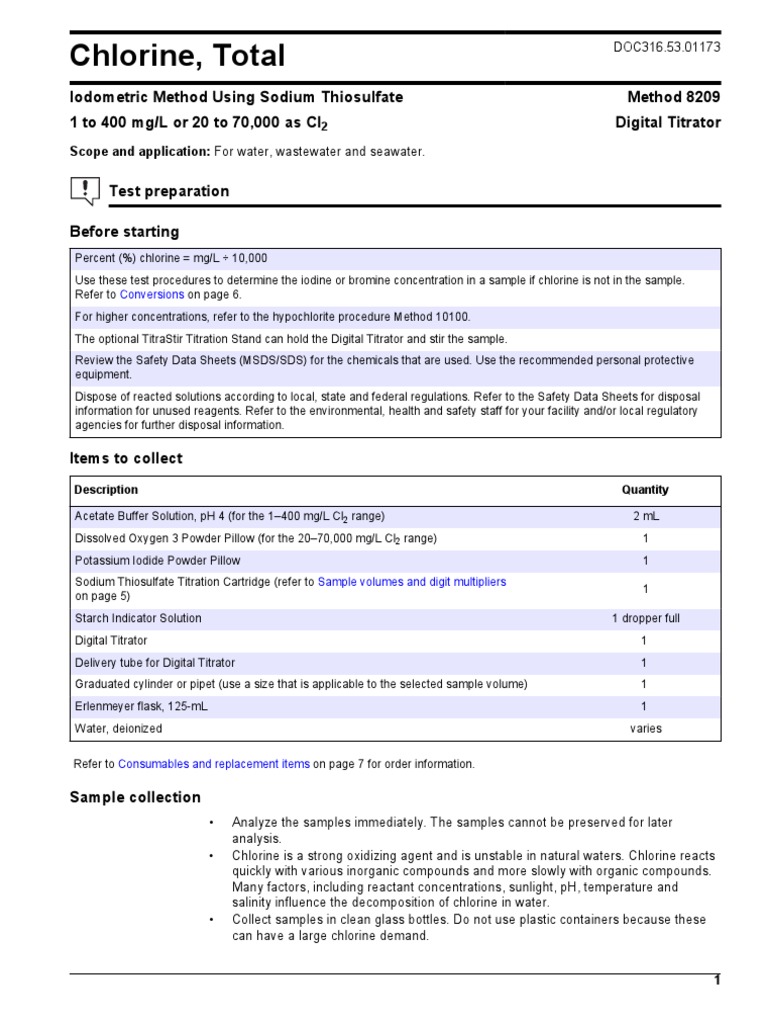 DOC316.53.01173 8ed PDF | PDF | Titration | Chemistry