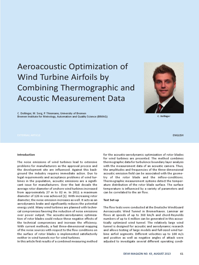 Aeroacoustic Optimization of Wind Turbine Airfoils by Combining Thermographic and Acoustic ...