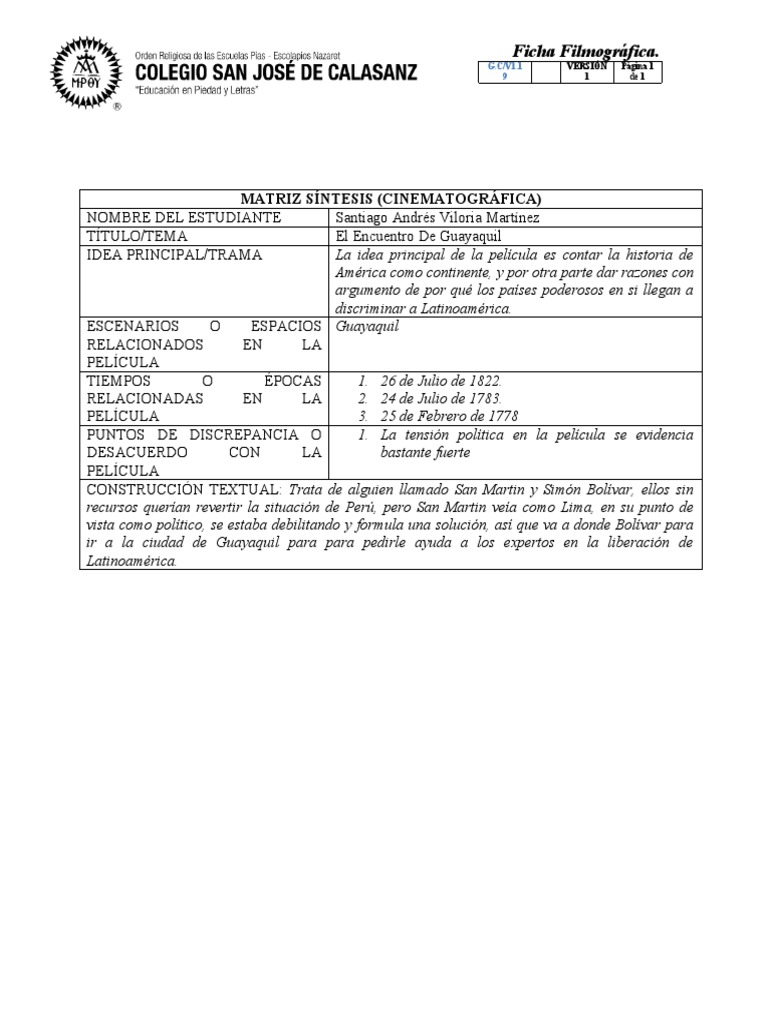 Ficha Filmografica | PDF