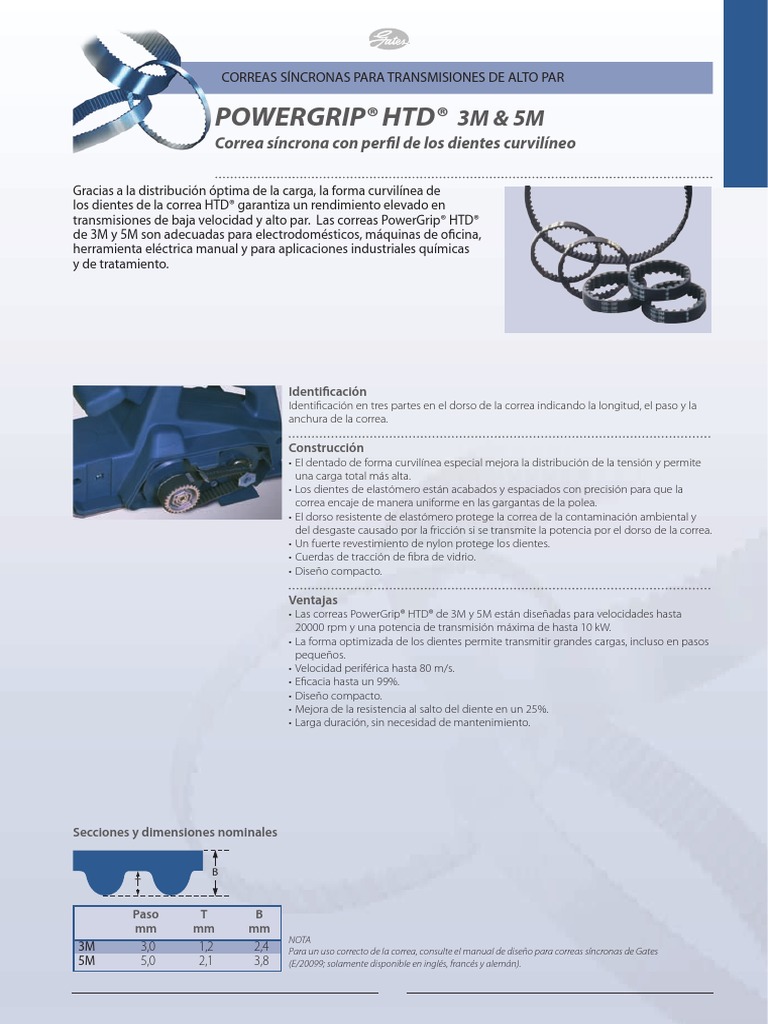 Powergrip HTD PDF | PDF | Tasas temporales | Equipo