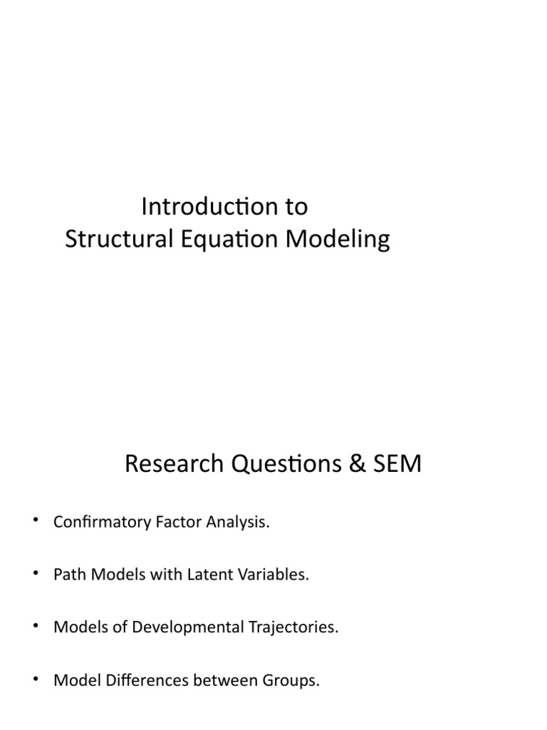 January 19 Introduction To SEM | PDF | Structural Equation Modeling ...