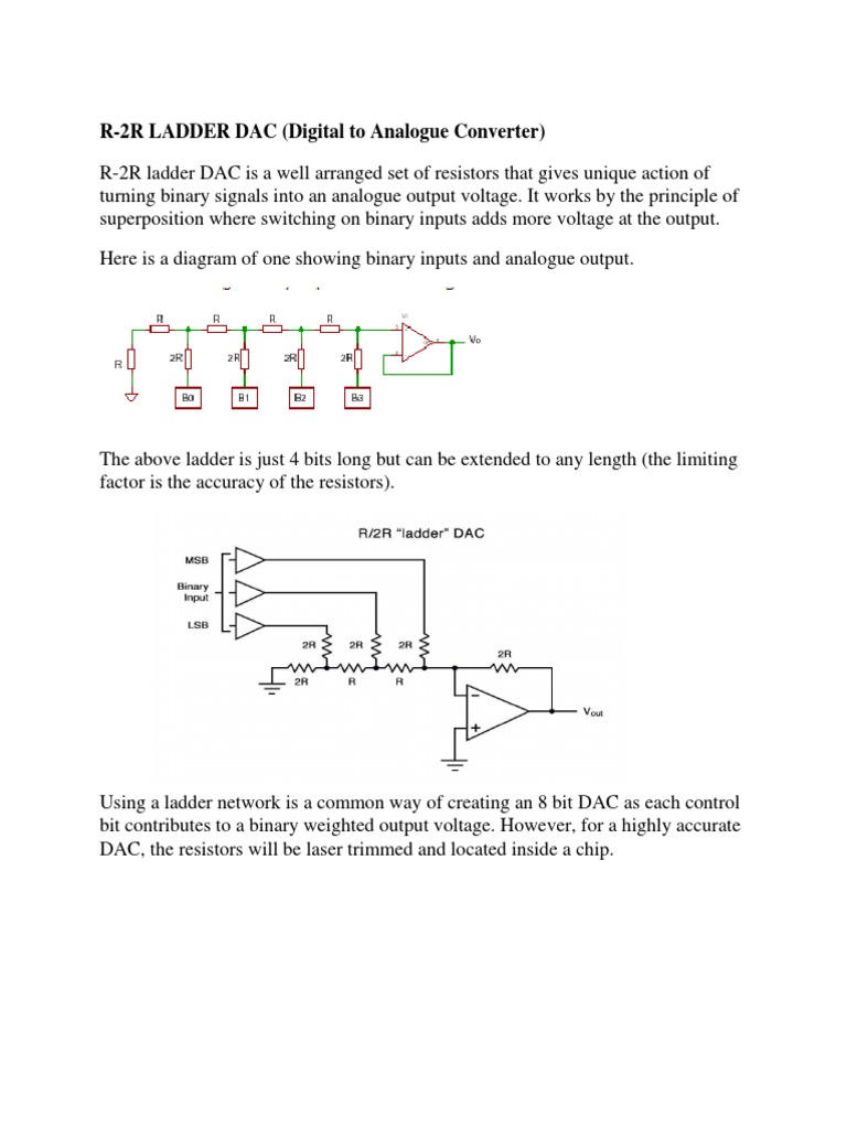 R-2R Ladder DAC PDF | PDF | Digital To Analog Converter | Electrical ...