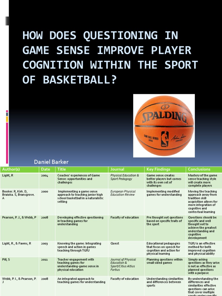 Basketball | PDF | Pedagogy | Cognition