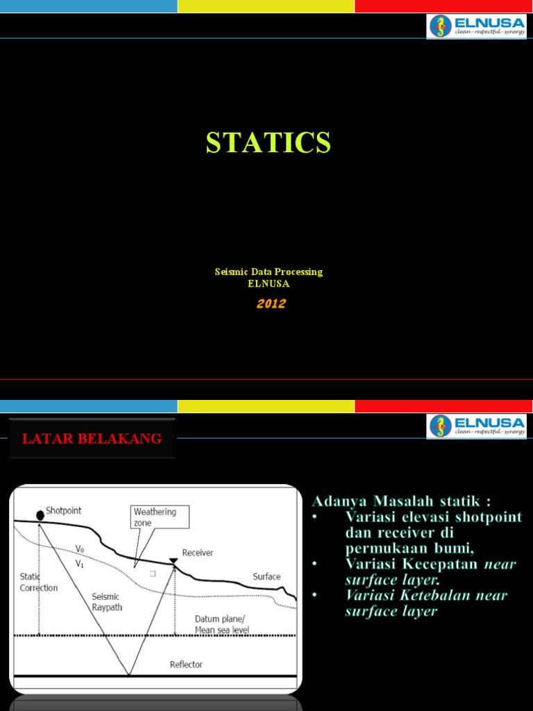 Statics: Seismic Data Processing Elnusa | PDF | Reflection Seismology ...