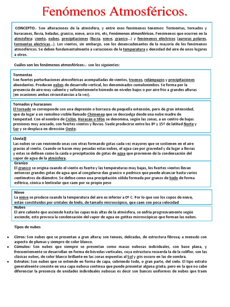 Fenomenos Atmosfericos PDF | PDF | Nube | Tormenta