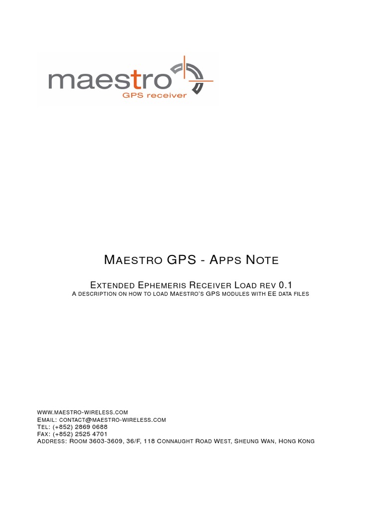 AN - MAESTRO - GPS Ephemeris Receiver Load | PDF | Transmission Control ...