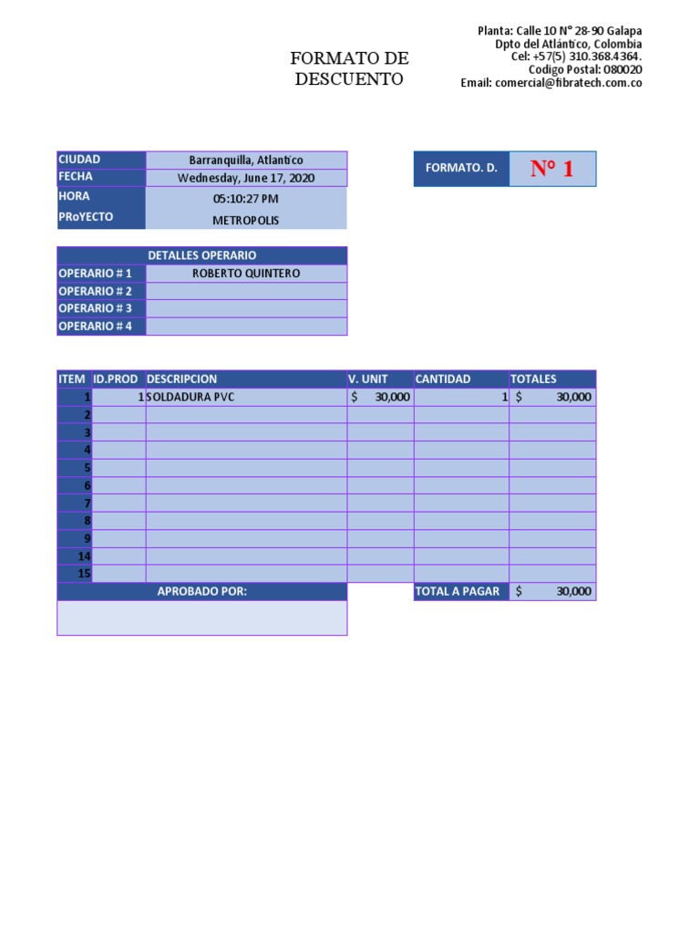 Formato Descuento | PDF