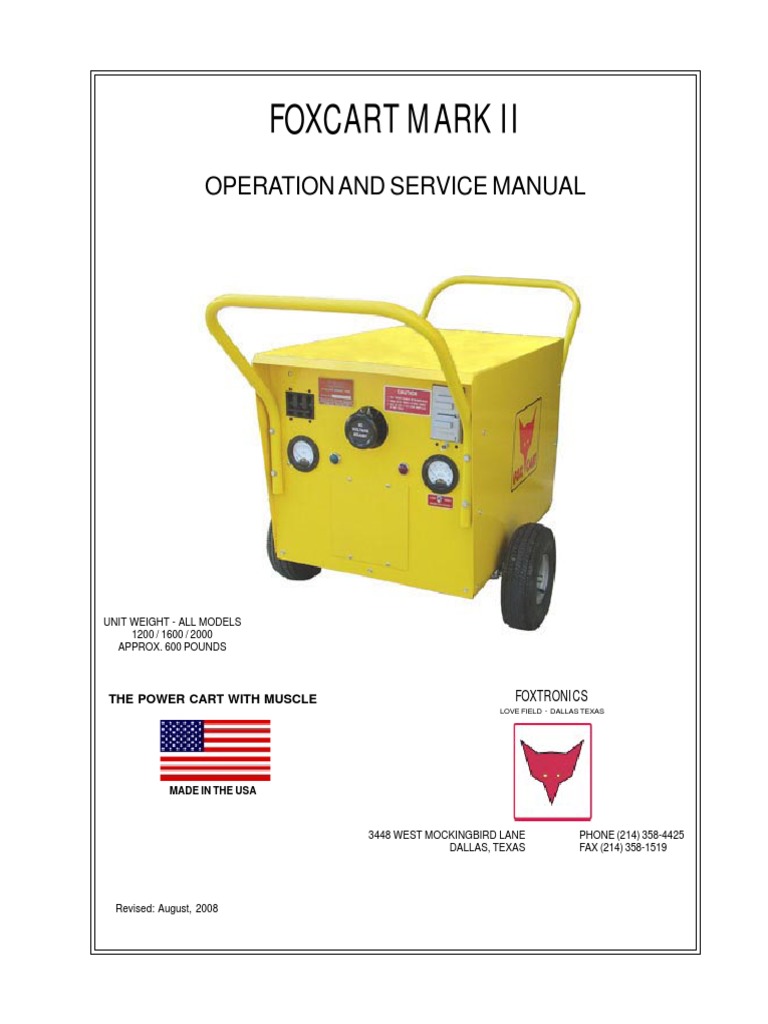 Foxcart Mark II Operation Manual | PDF | Amplifier | Electrical Connector