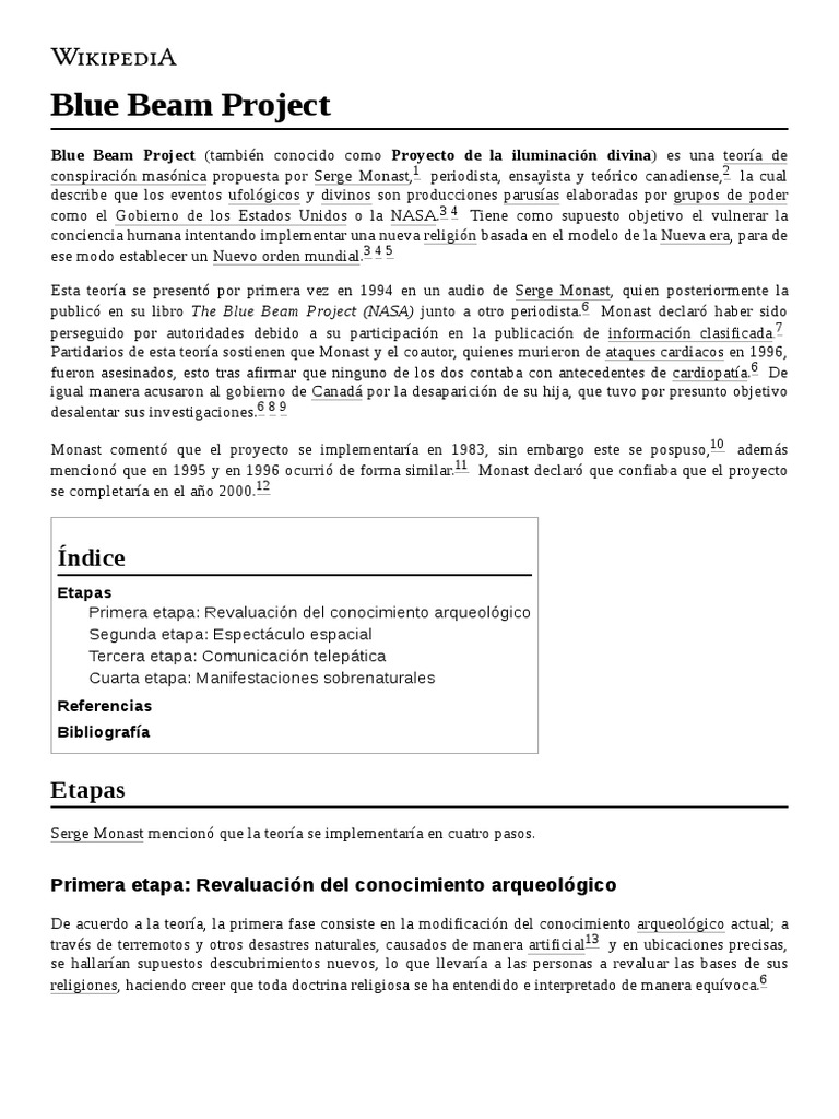 Blue Beam Project | PDF | Science | Ciencia y Tecnología