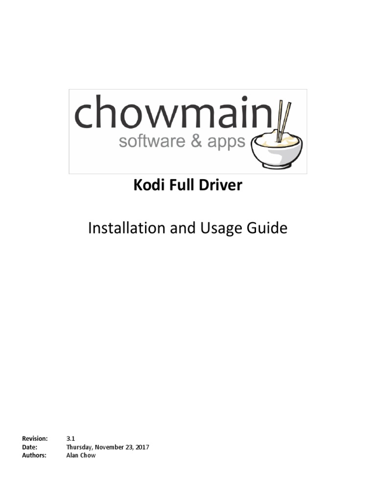 Kodi Full Driver: Installation and Usage Guide | PDF | Android (Operating System) | Computing