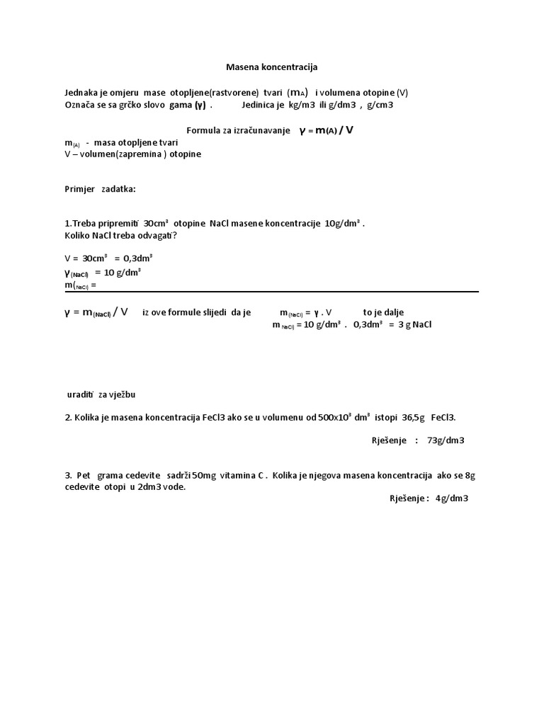 Masena Koncentracija | PDF