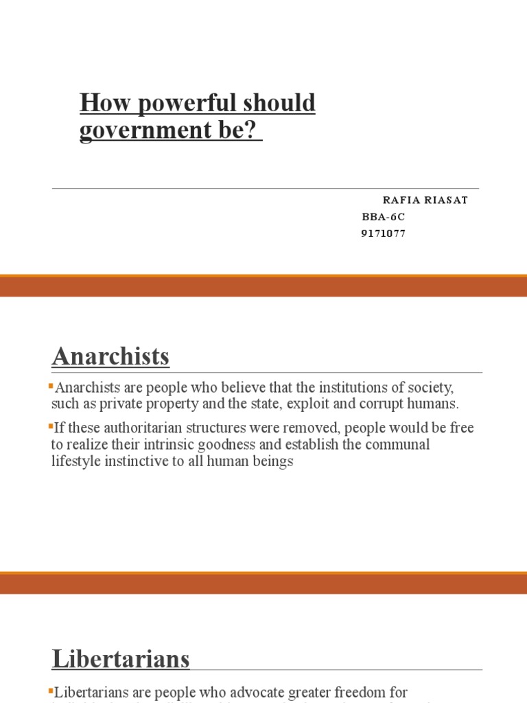 How Powerful Should Government Be | PDF | Libertarianism | Political ...