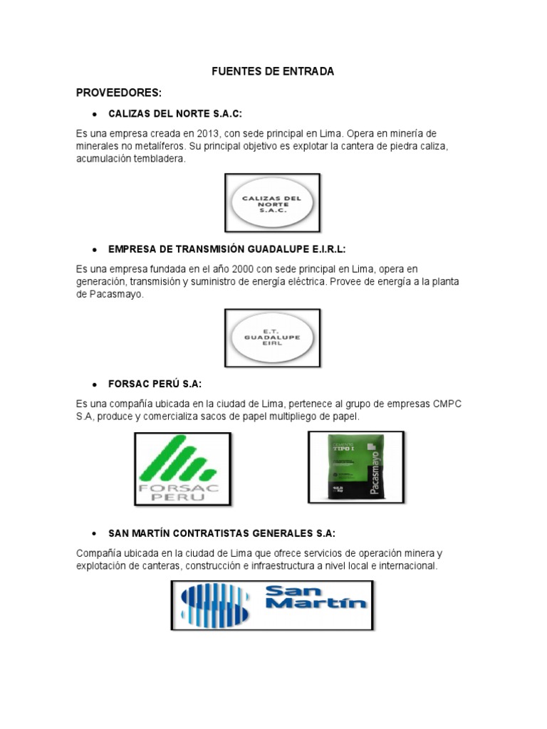 Fuentes de Entrada | PDF